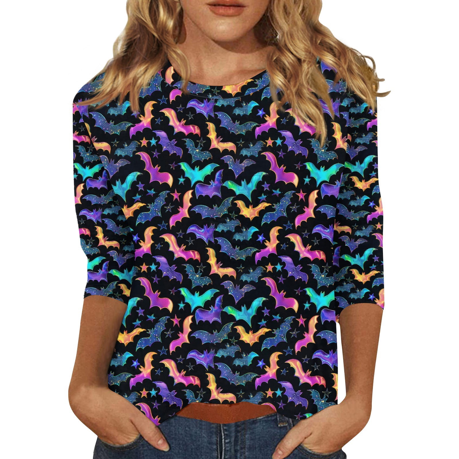 DORKASM Halloween T Shirts for Adult Bat Cute Casual Crew Neck Tee ...