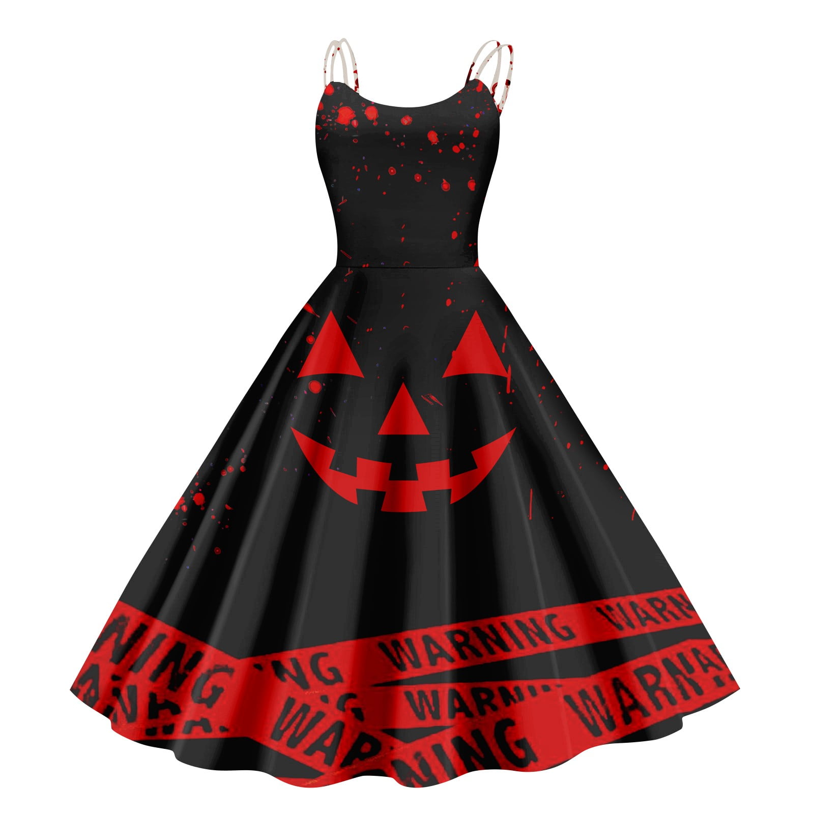 DORKASM Halloween Vintage Sundress for Adult 1950s Spider Net Scary V ...