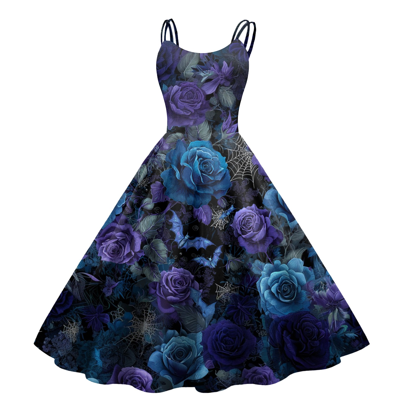 DORKASM Halloween Vintage Sundress for Women 1950s Bat Fall Winter ...