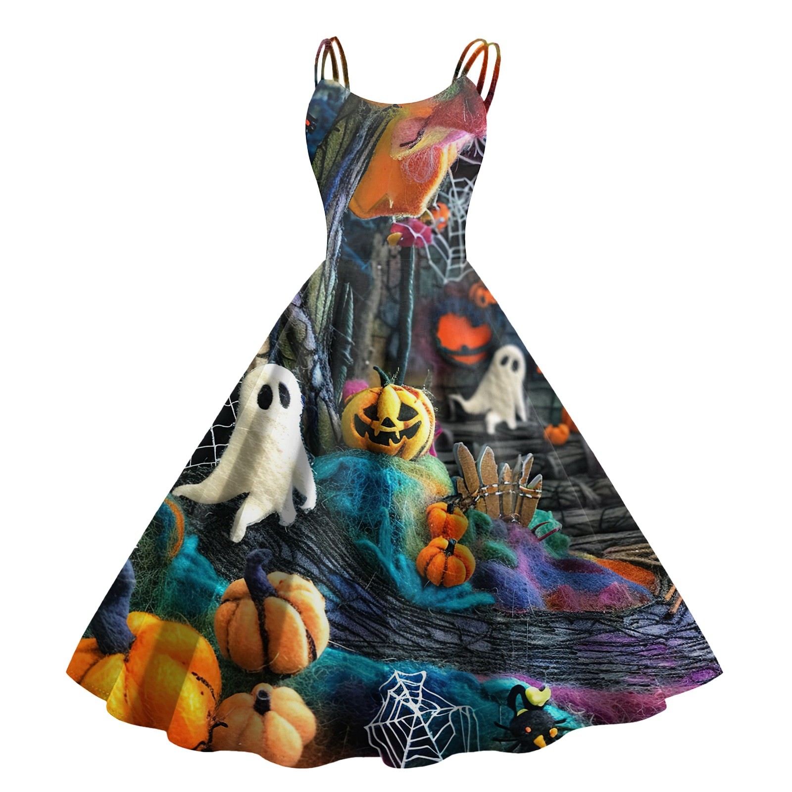 DORKASM Halloween Vintage Sundress for Women 1950s Witch 2025 Trendy ...