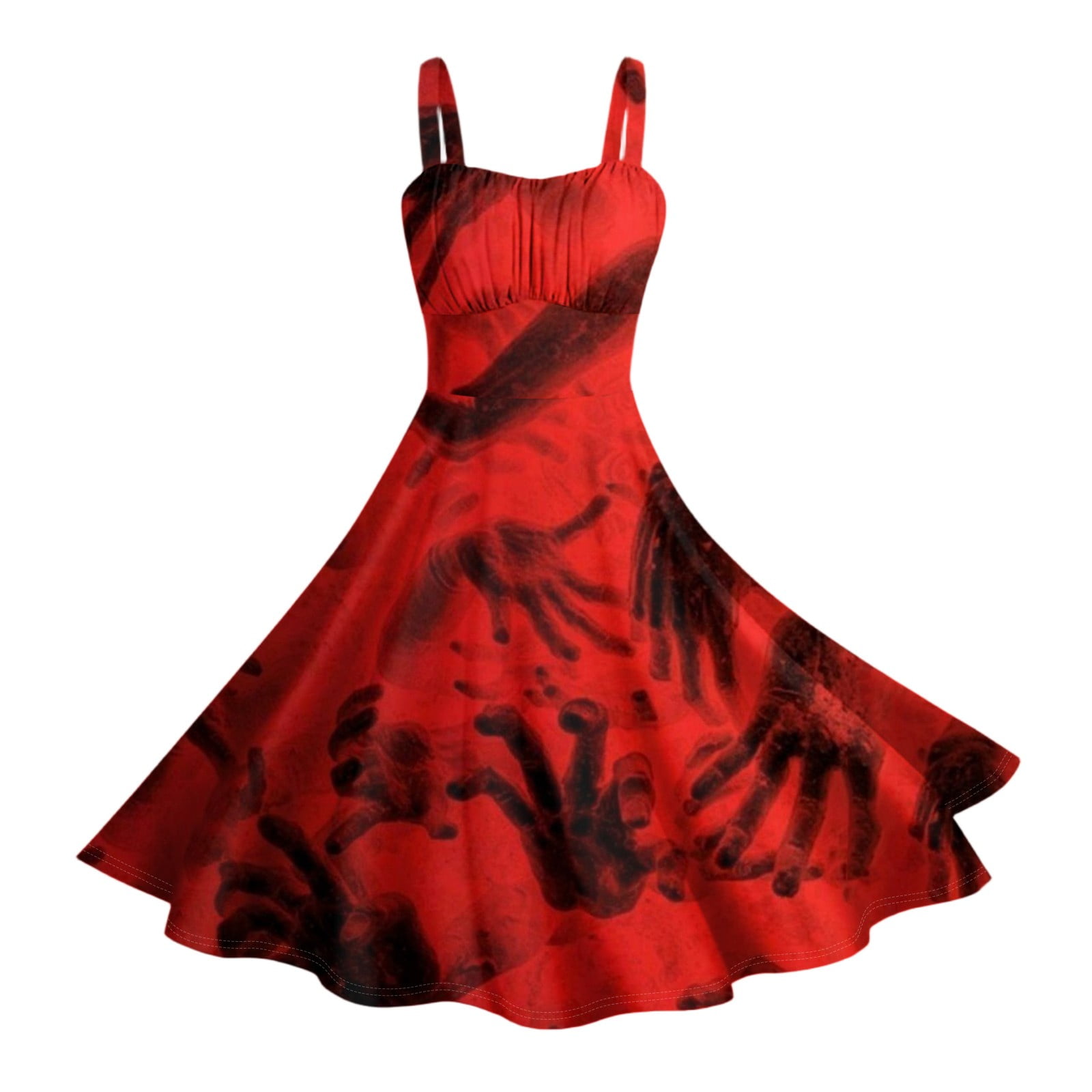 DORKASM Halloween Woman Hepburn Dress Plus Size Witches Fun Sleeveless ...