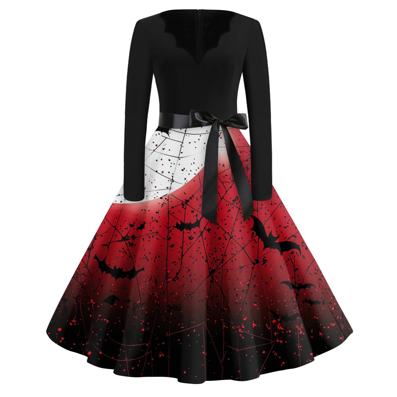 DORKASM Halloween Woman Retro Dresses Plus Size Spider Net Cute Trendy ...