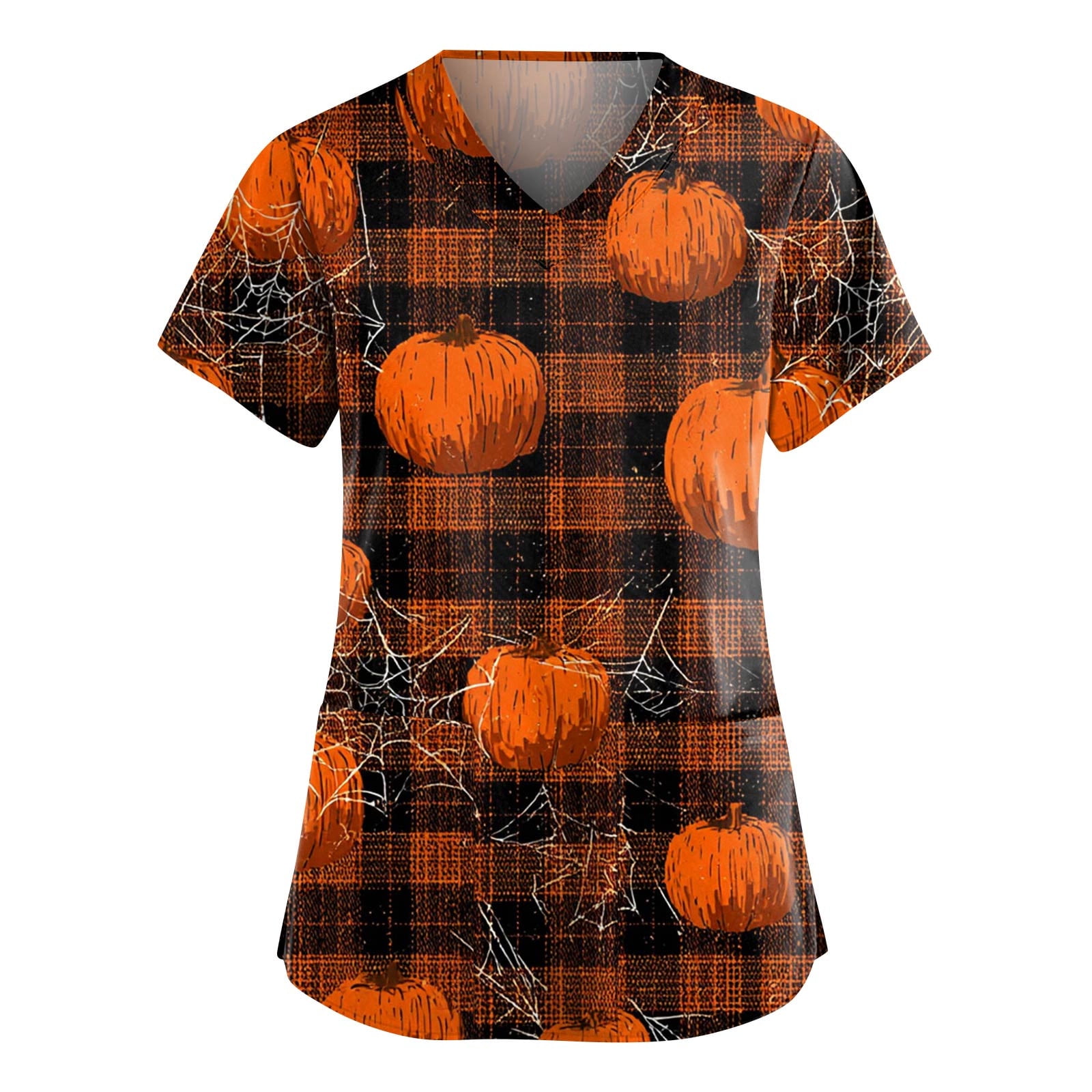 DORKASM Halloween Woman Scrubs Shirts Pumpkin Trendy Casual V Neck ...