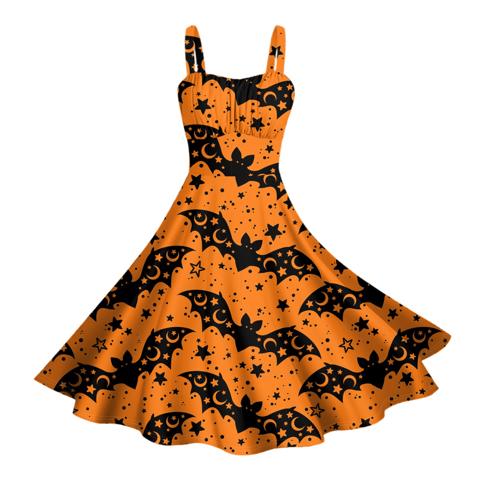 DORKASM Halloween Woman Vintage Sundress 1950s Spider Net Fun Square ...
