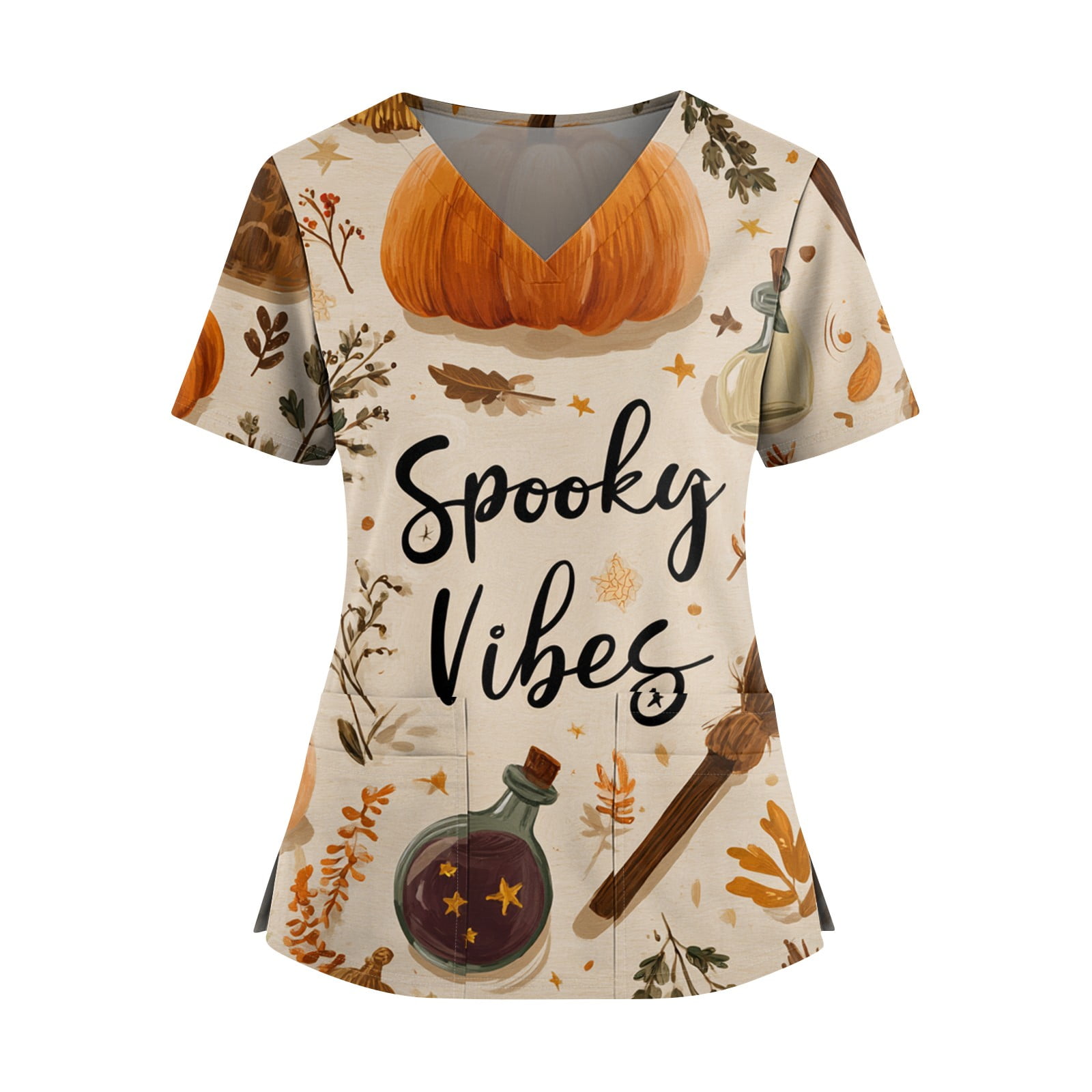 DORKASM Halloween Womens Medical Shirt Skeleton Trendy 2025 V Neck ...