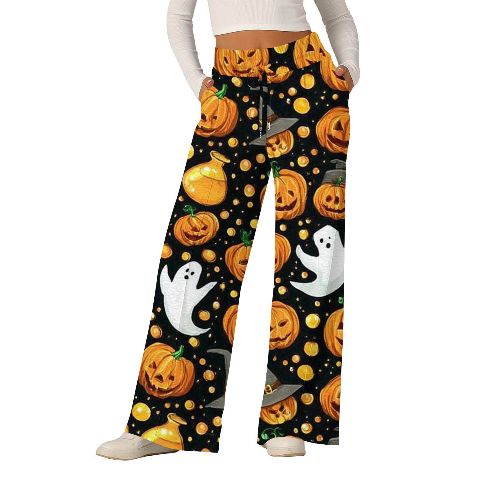 DORKASM Halloween Womens Pajama Pants Scary Pumpkin Face Graphic Pj ...