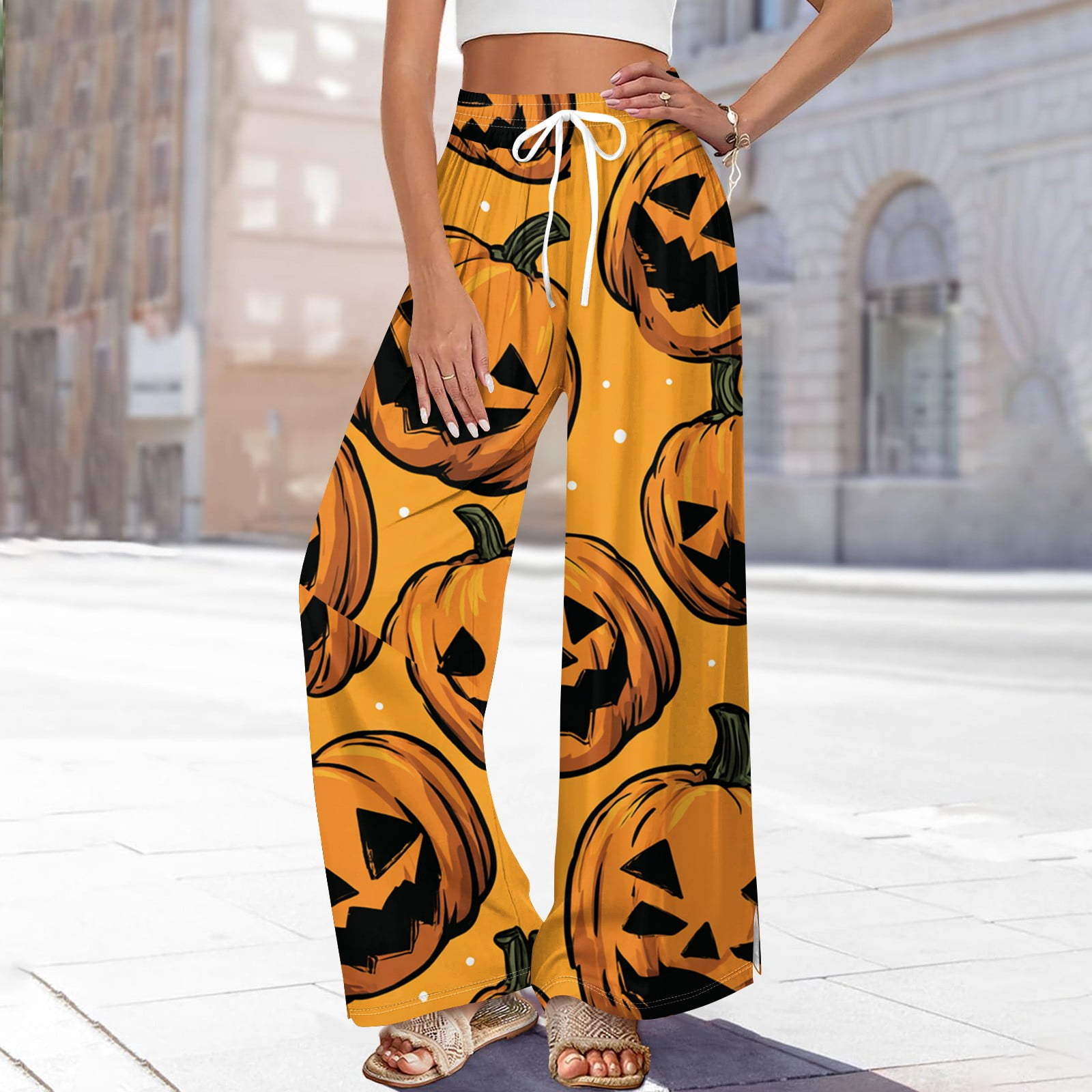 DORKASM Halloween Womens Pj Pants Cute Pumpkin Face Fall Pajama Pants ...