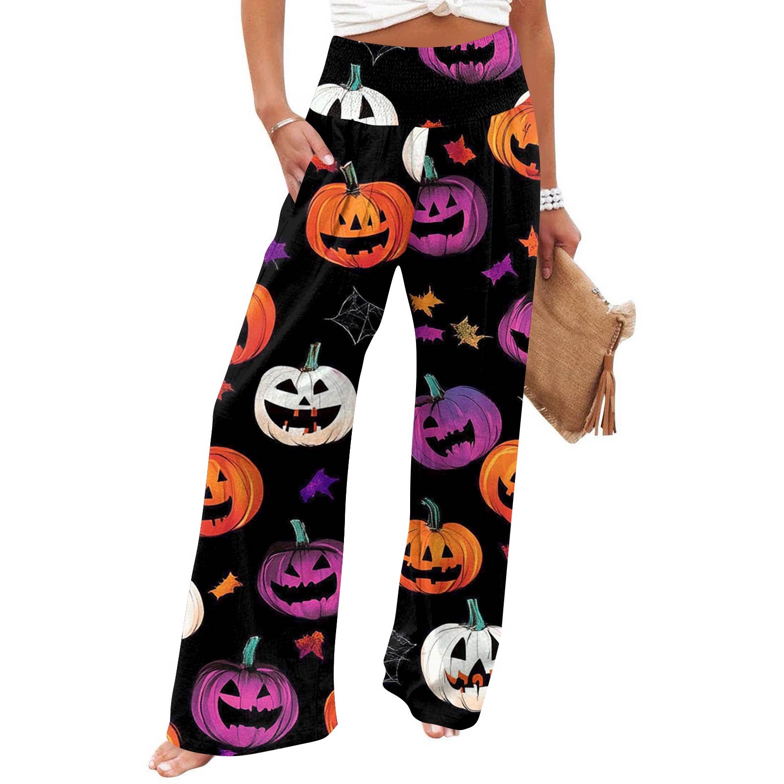 DORKASM Halloween Womens Pj Pants Cute Wide Straight Leg Fall Pajama ...