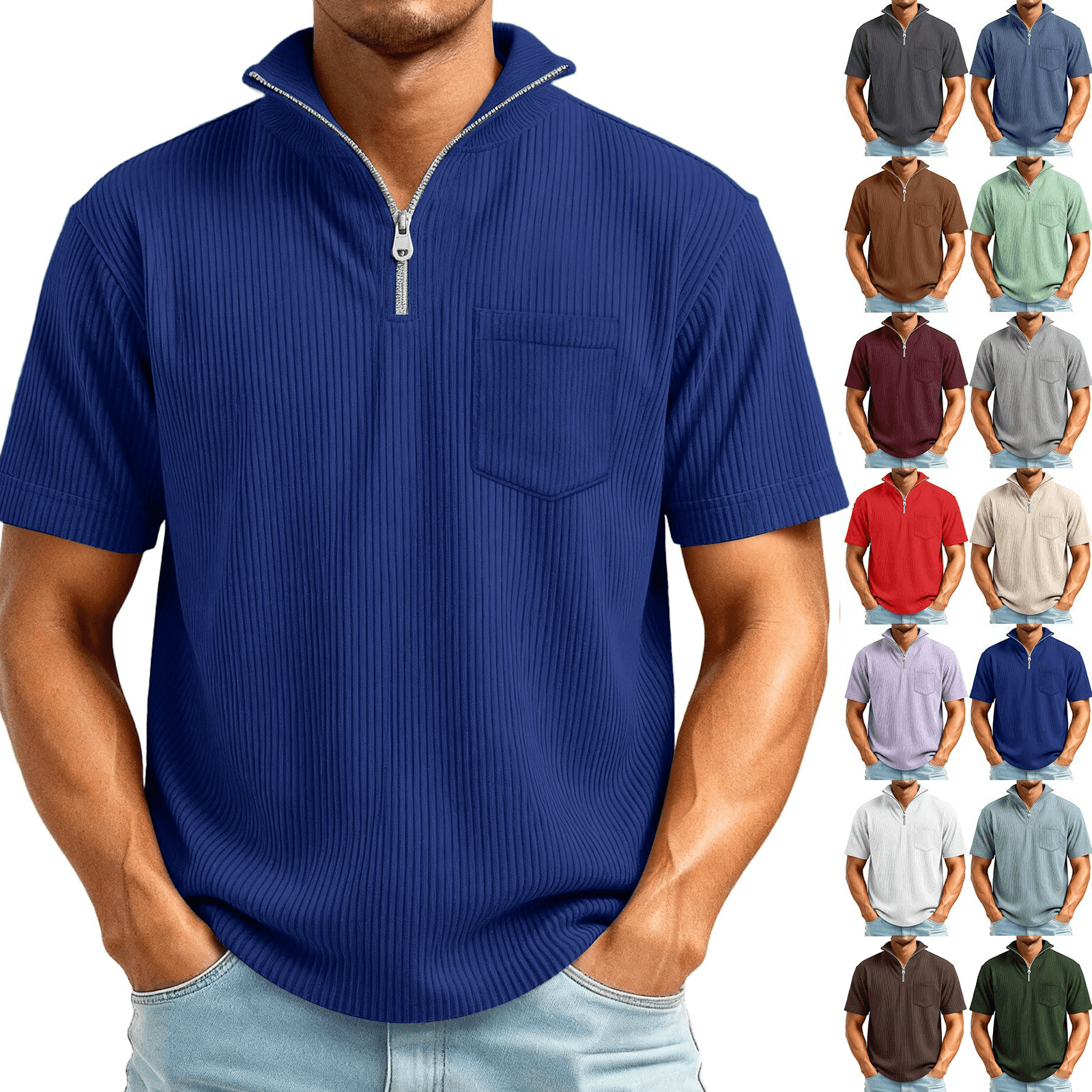 DORKASM Henley Shirts for Men Lapel Collar Loose Outdoor Tops Short ...