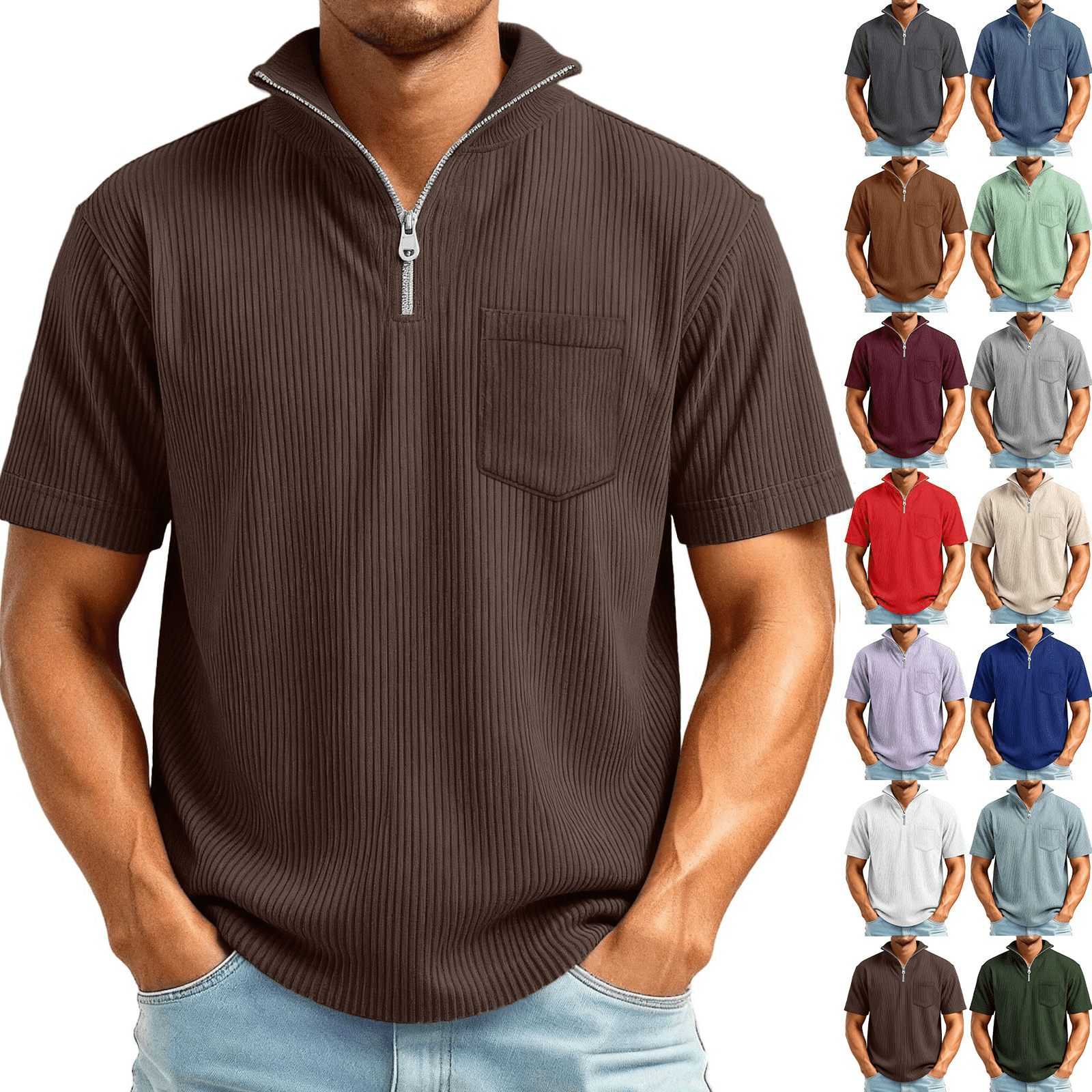 DORKASM Henley Shirts for Men Short Sleeve Loose Casual T Shirts Lapel ...