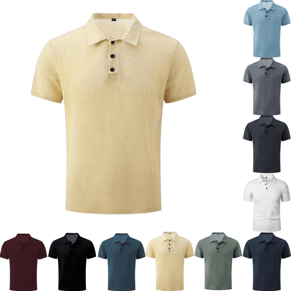 DORKASM Men's Polo Shirts V Neck Quick Dry Outdoor T Shirts Short ...