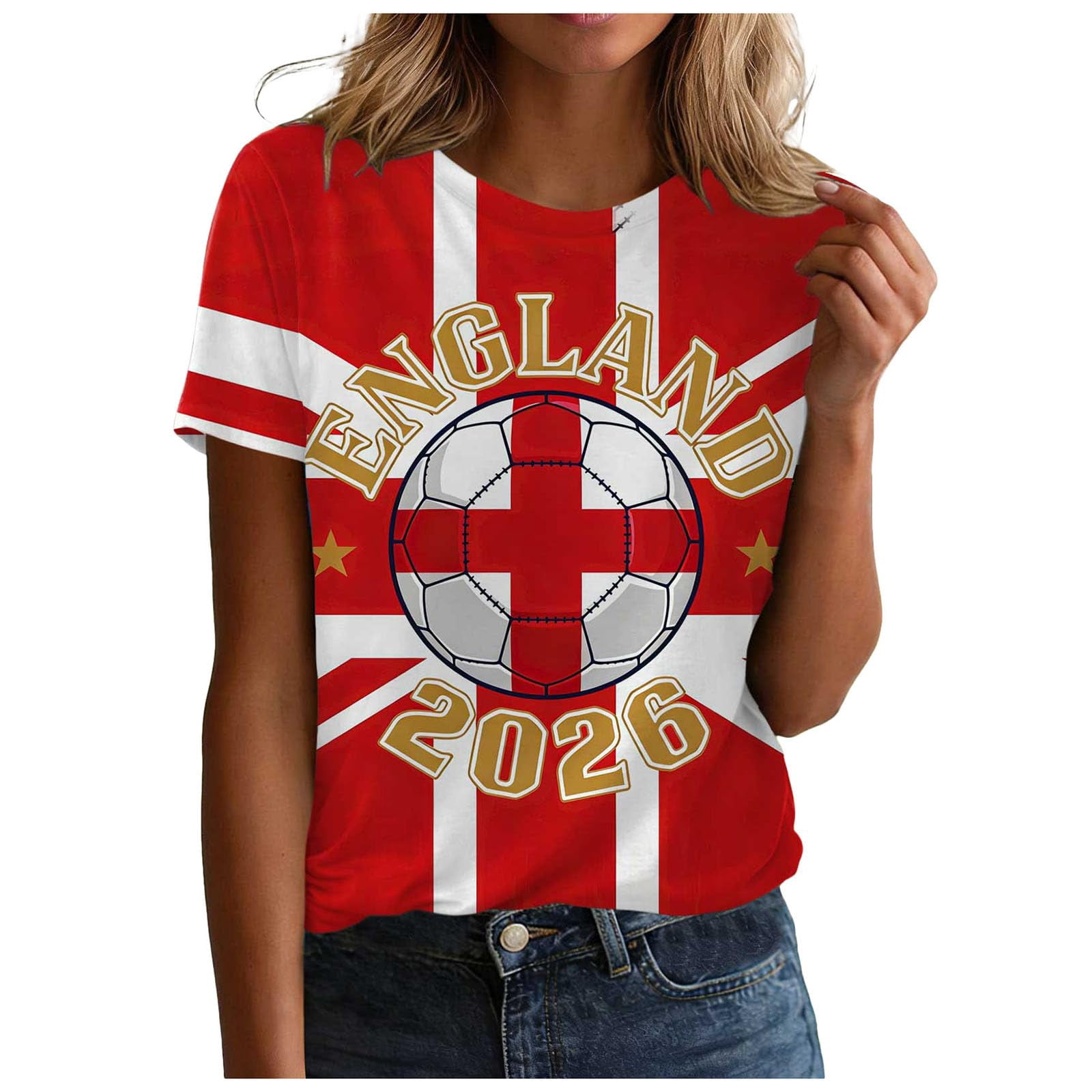 DORKASM Soccer Cup Jersey 2026 for Women Crew Neck Soccer Ball Graphic ...