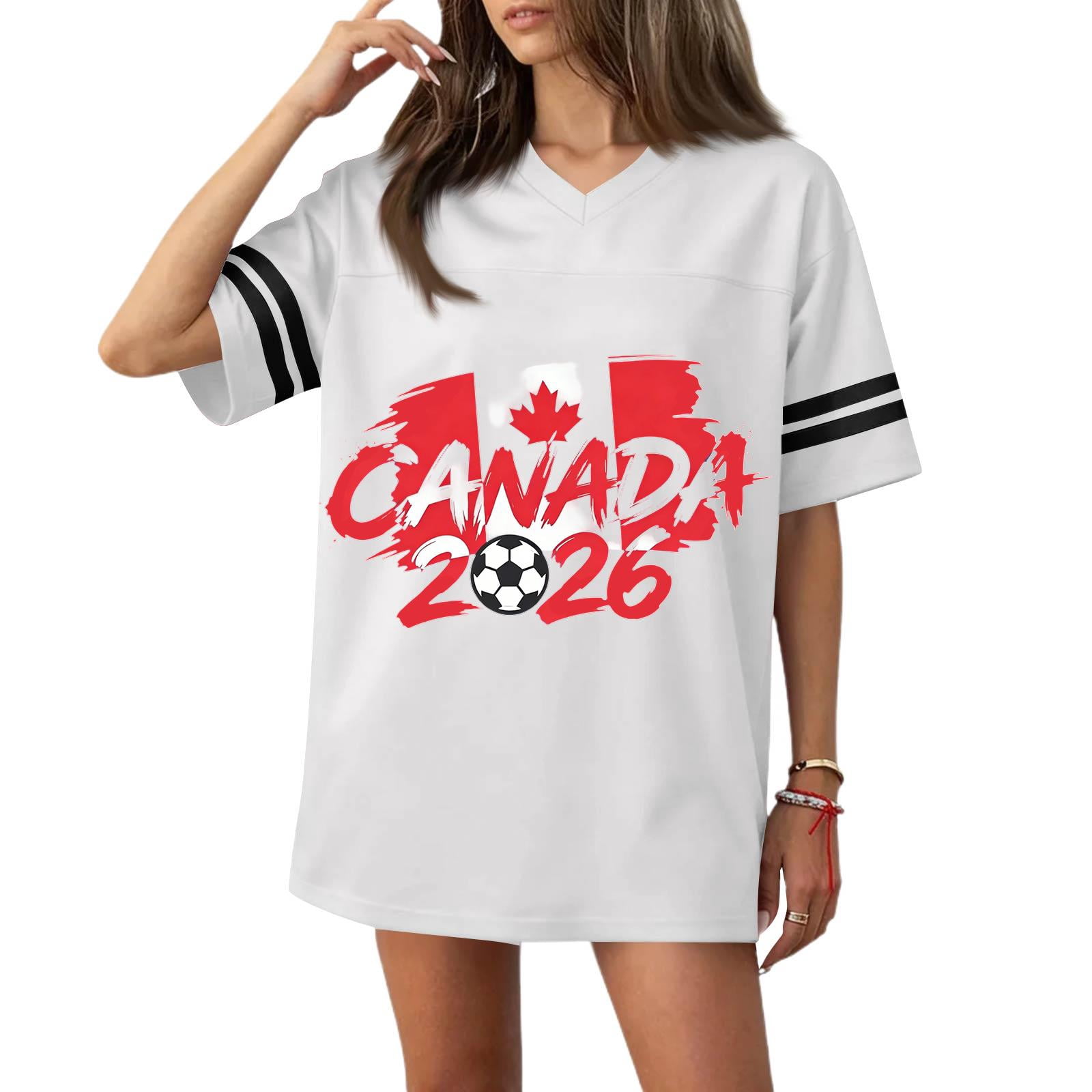 DORKASM Soccer Jerseys for Women Crew Neck National Emblem Detail Comfy ...