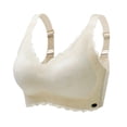 DORKASM Solid Color Simple Lace Stitching Full Cup Lace Women's Bra ...