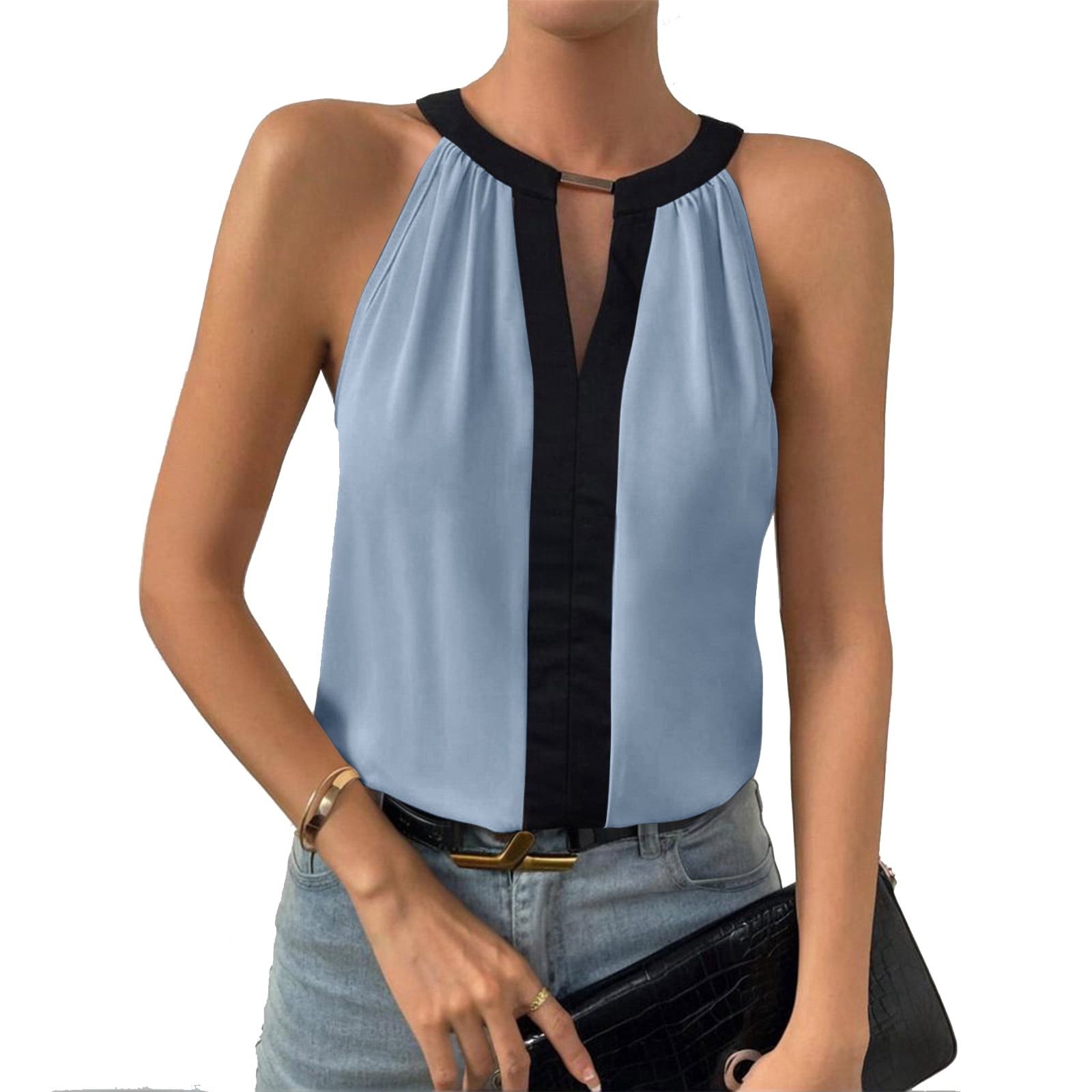 DORKASM Tank Tops for Women Going Out Comfy Sleeveless Tops V Neck ...
