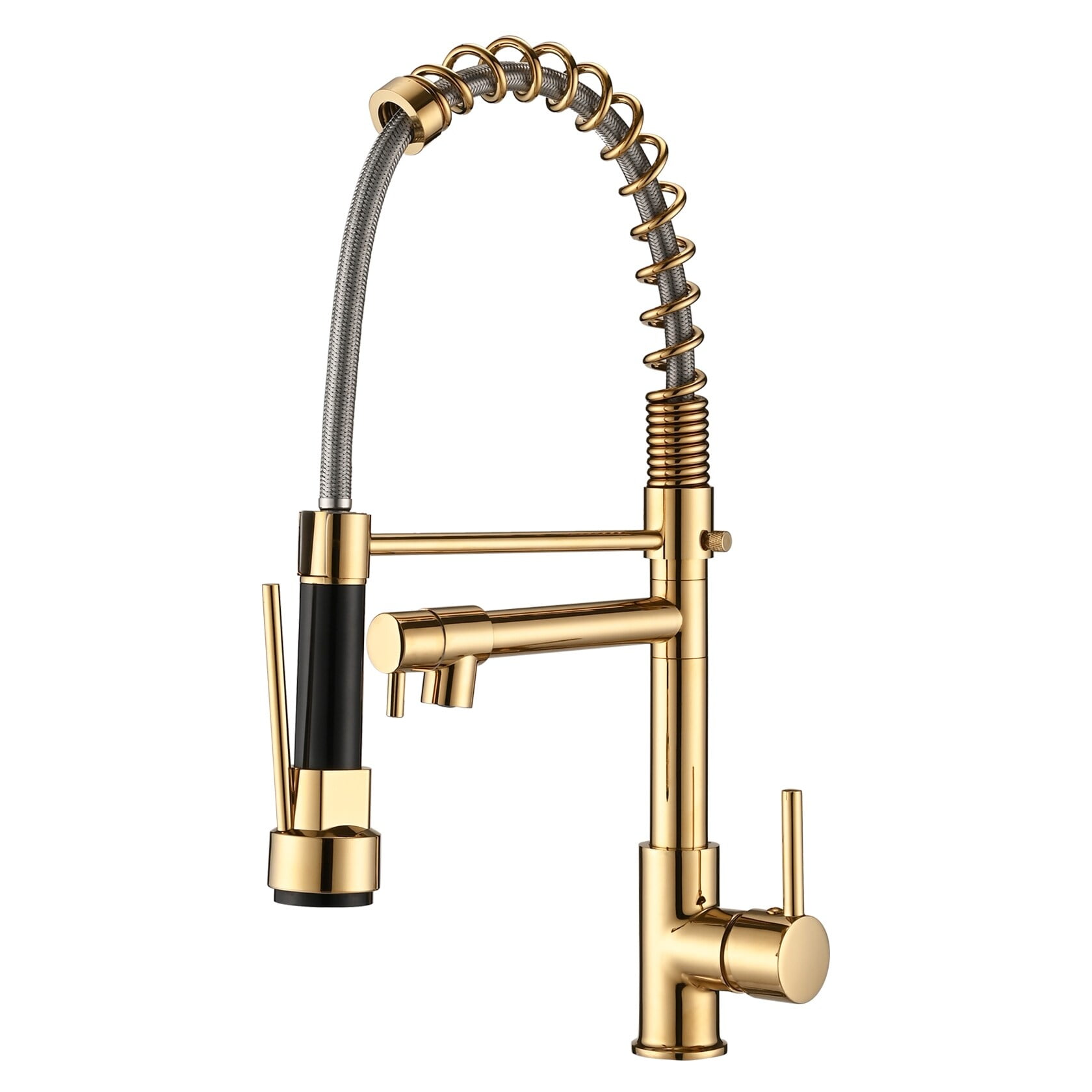 DORNBERG Gold Pull down Spray Swivel Kitchen Faucet and Pot Filler ...