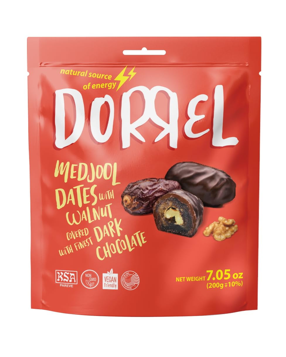 DORREL - Belgian Dark BCF26 Chocolate Covered Dates (Medjool) Walnuts ...
