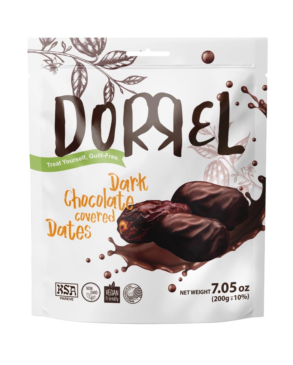 DORREL - Belgian Dark IRF13 Chocolate Covered Medjool Dates, High ...