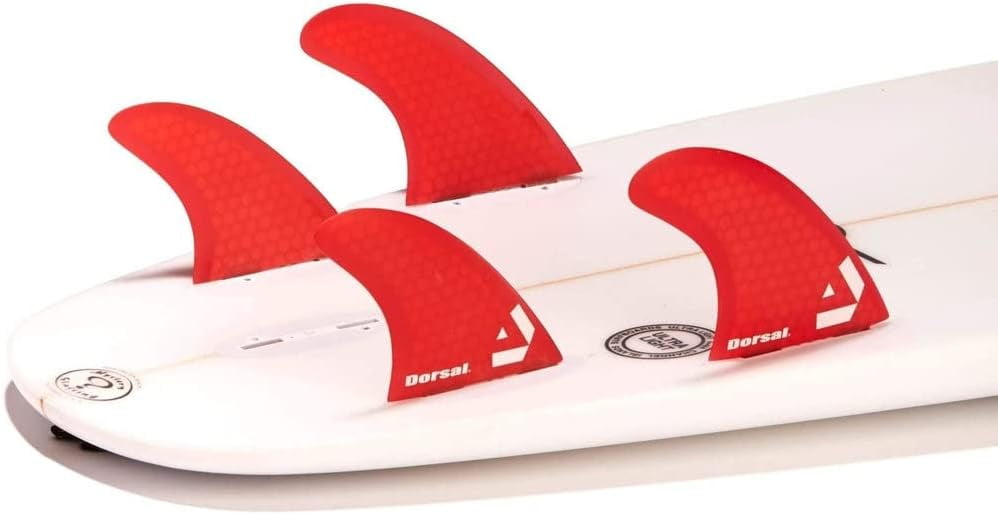 DORSAL Surfboard Fins Quad 4 Set FCS Compatible Red Medium Fiberglass ...