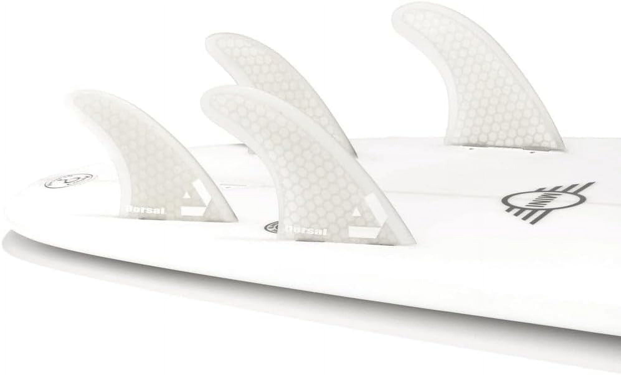 DORSAL Surfboard Fins Quad 4 Set FCS Compatible White Medium Fiberglass ...