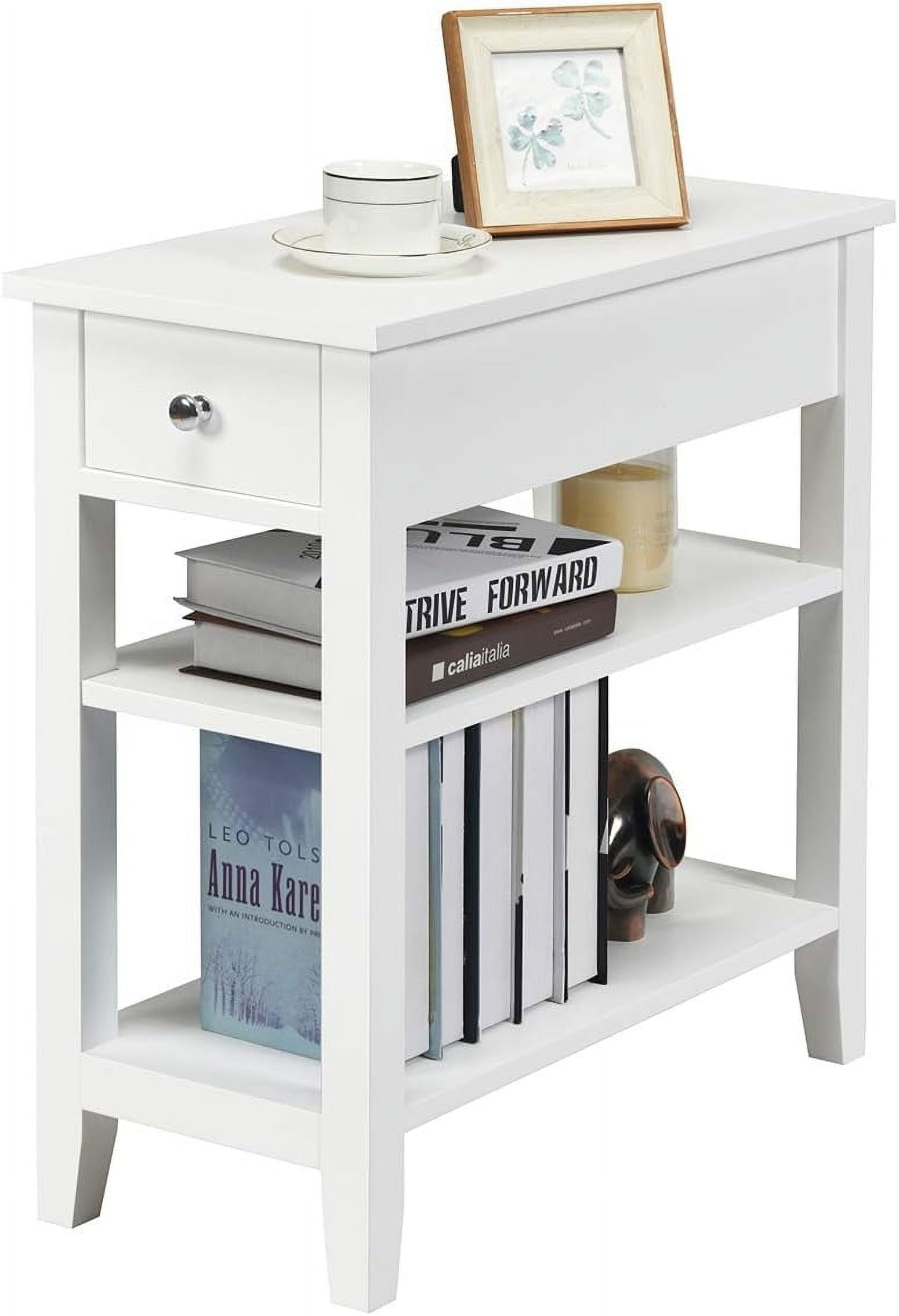 DORTALA 3-Tier End Table with Drawer Side Table with One Drawer and ...
