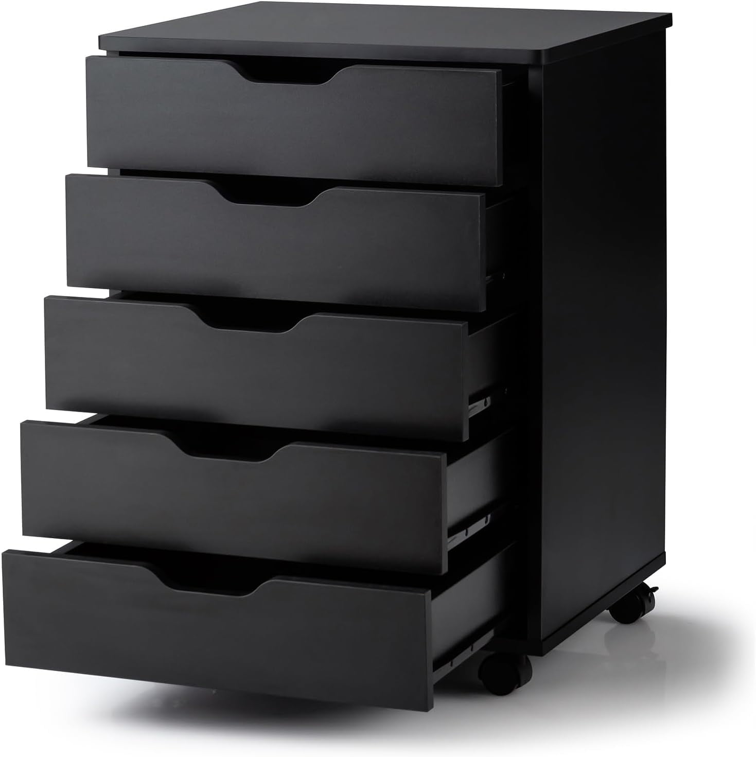 DORTALA 5 Drawer Chest File Cabinet with Wheels, Versatile Mobile Under ...