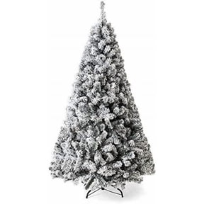 Pompotops 15.74 Inches Snow Flocked Hinged Artificial Mini Christmas ...
