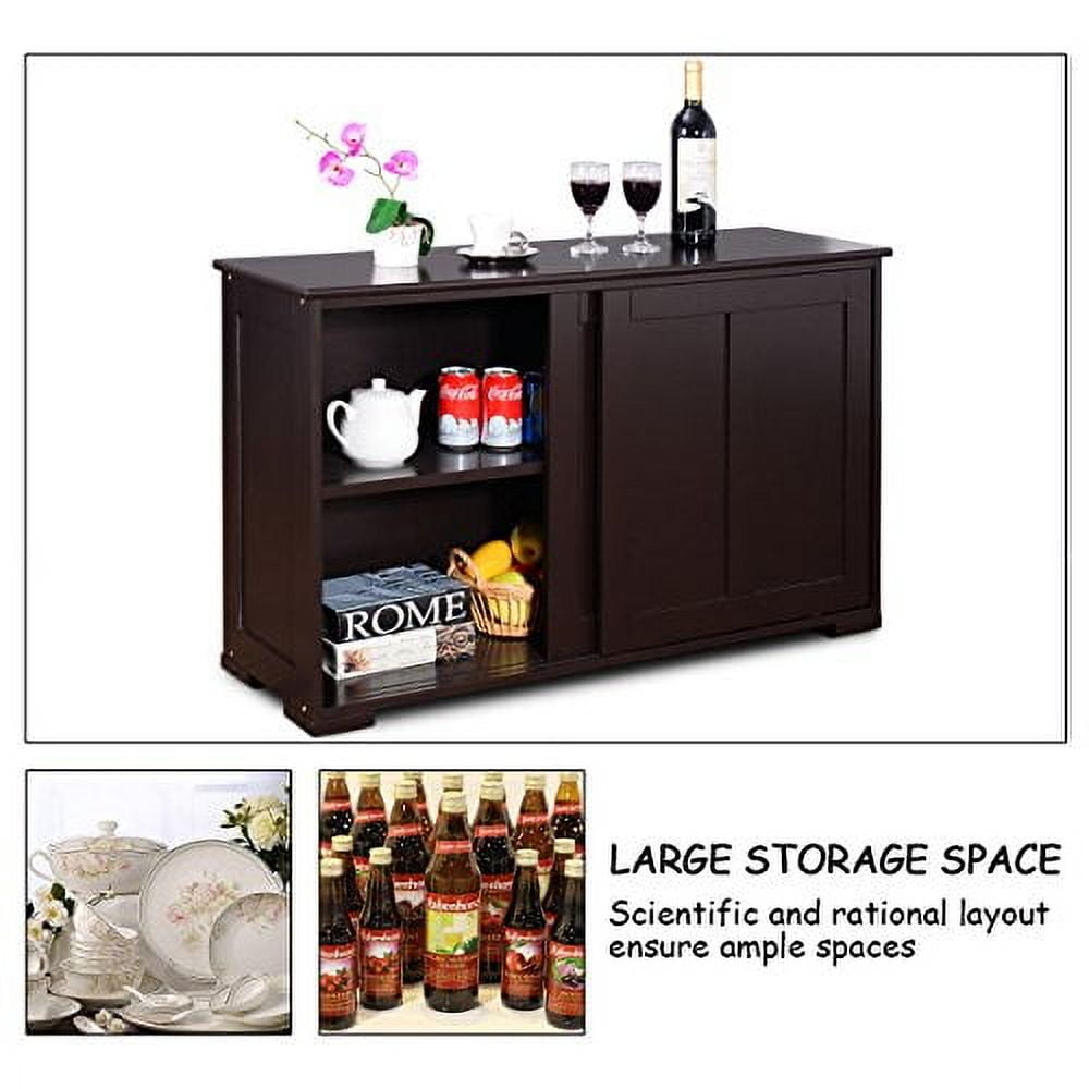 DORTALA Buffet Sideboard Cabinet, Wood Kitchen Storage Cabinet Cupboard ...