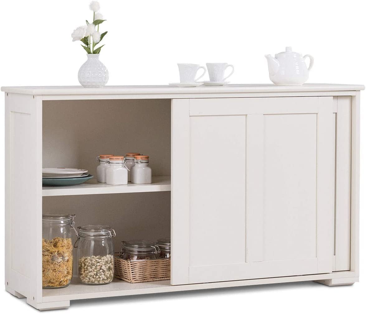 DORTALA Buffet Sideboard Cabinet, Wood Kitchen Storage Cabinet Cupboard ...