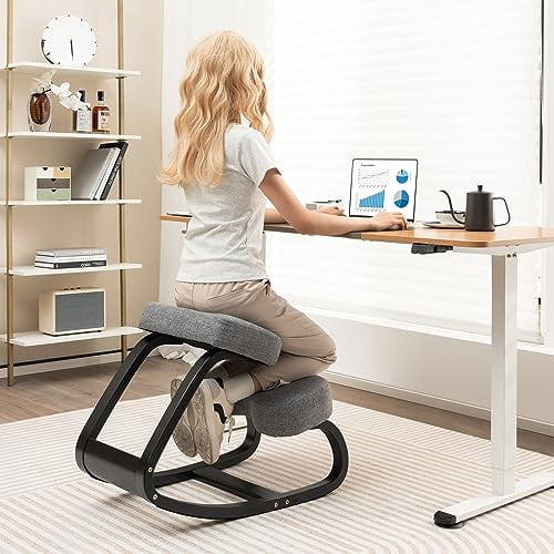 DORTALA Ergonomic Kneeling Chair, Rocking Knee Chair for Upright ...