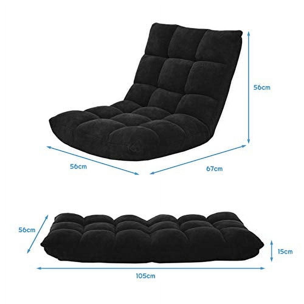 DORTALA Floor Gaming Chair with Back Support, 14-Position Adjustable ...