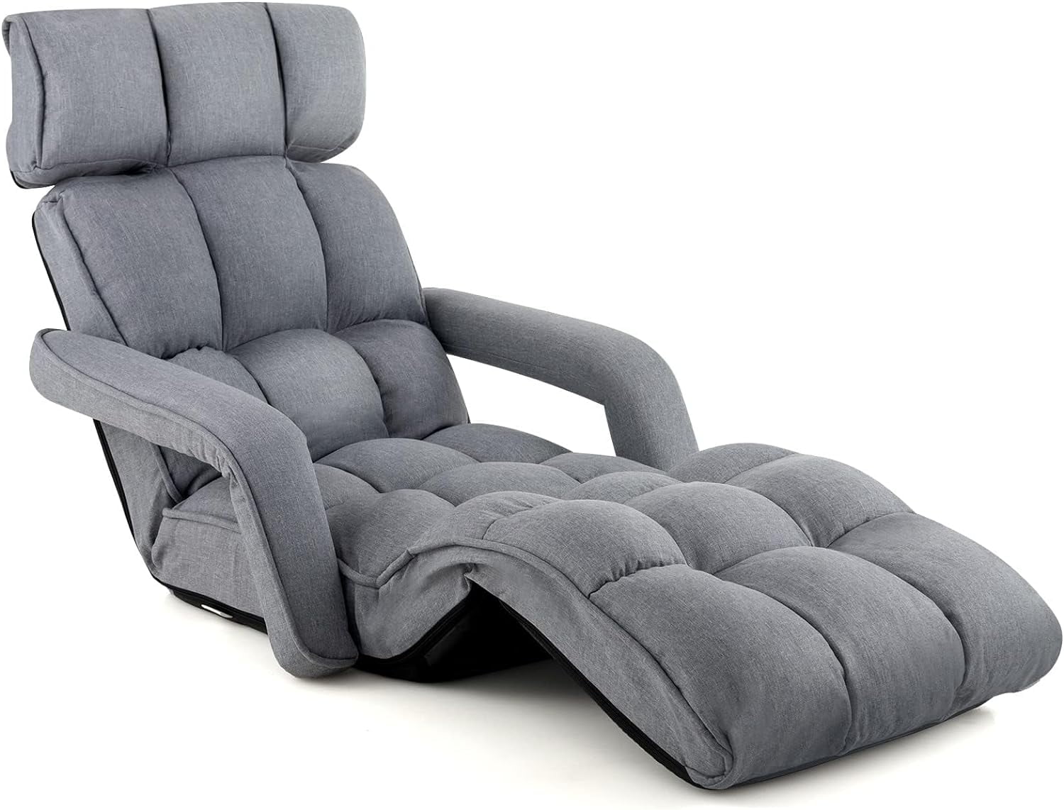 DORTALA Foldable Lazy Floor Sofa, Indoor Chaise Lounge Sofa, 6-Position ...