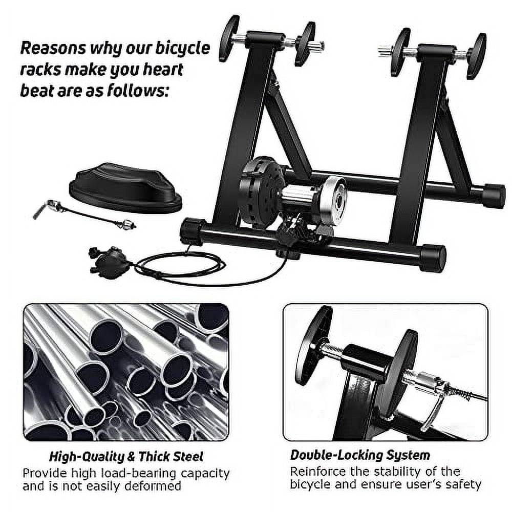 DORTALA Indoor Bike Trainer Stand, Portable Steel Trainer Stand w/ 8 ...