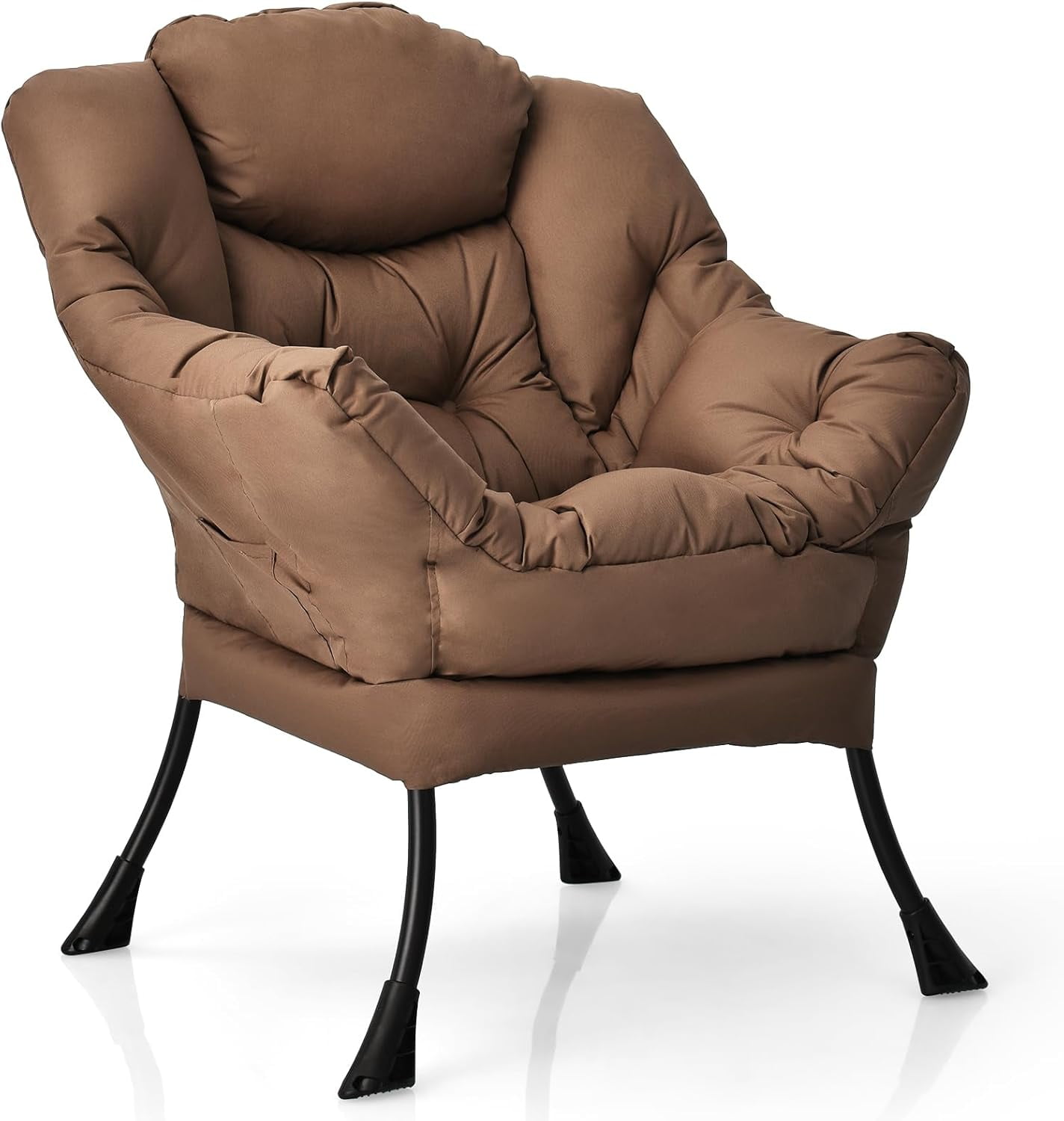DORTALA Modern Lazy Chair, Single Sofa Chair w/Side Pocket and Armrests ...
