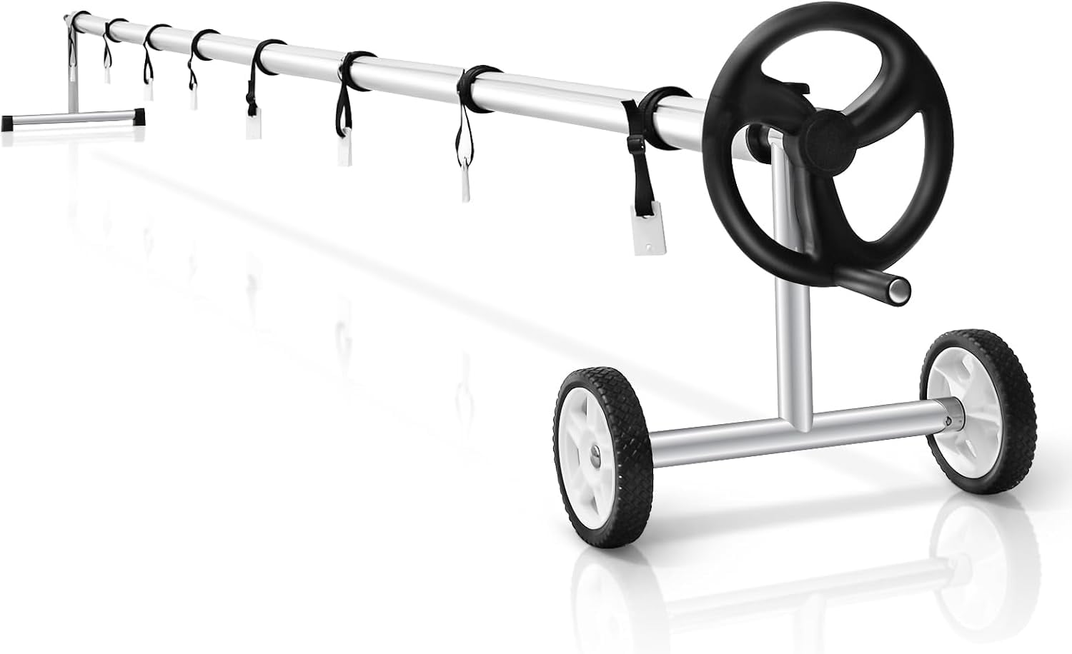 DORTALA Pool Cover Reel, 18 FT Aluminum Adjustable Swimming Pool Cover ...