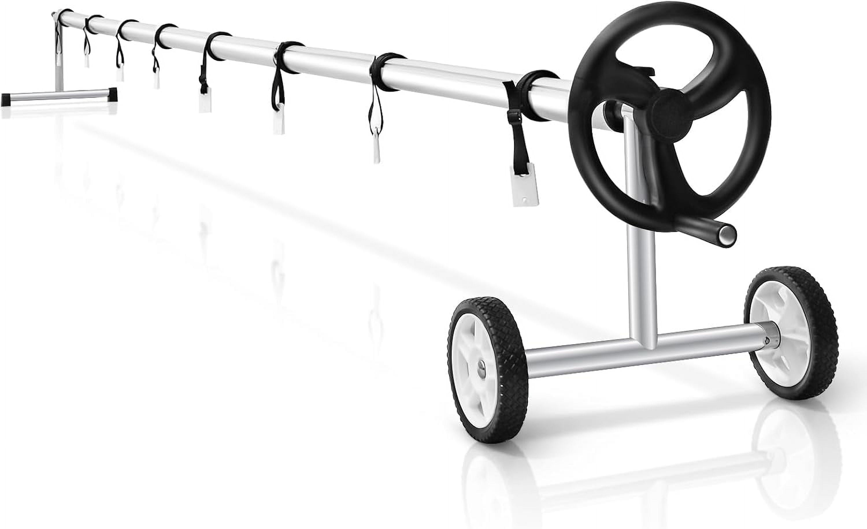 DORTALA Pool Cover Reel, 22 FT Aluminum Adjustable Swimming Pool Cover ...