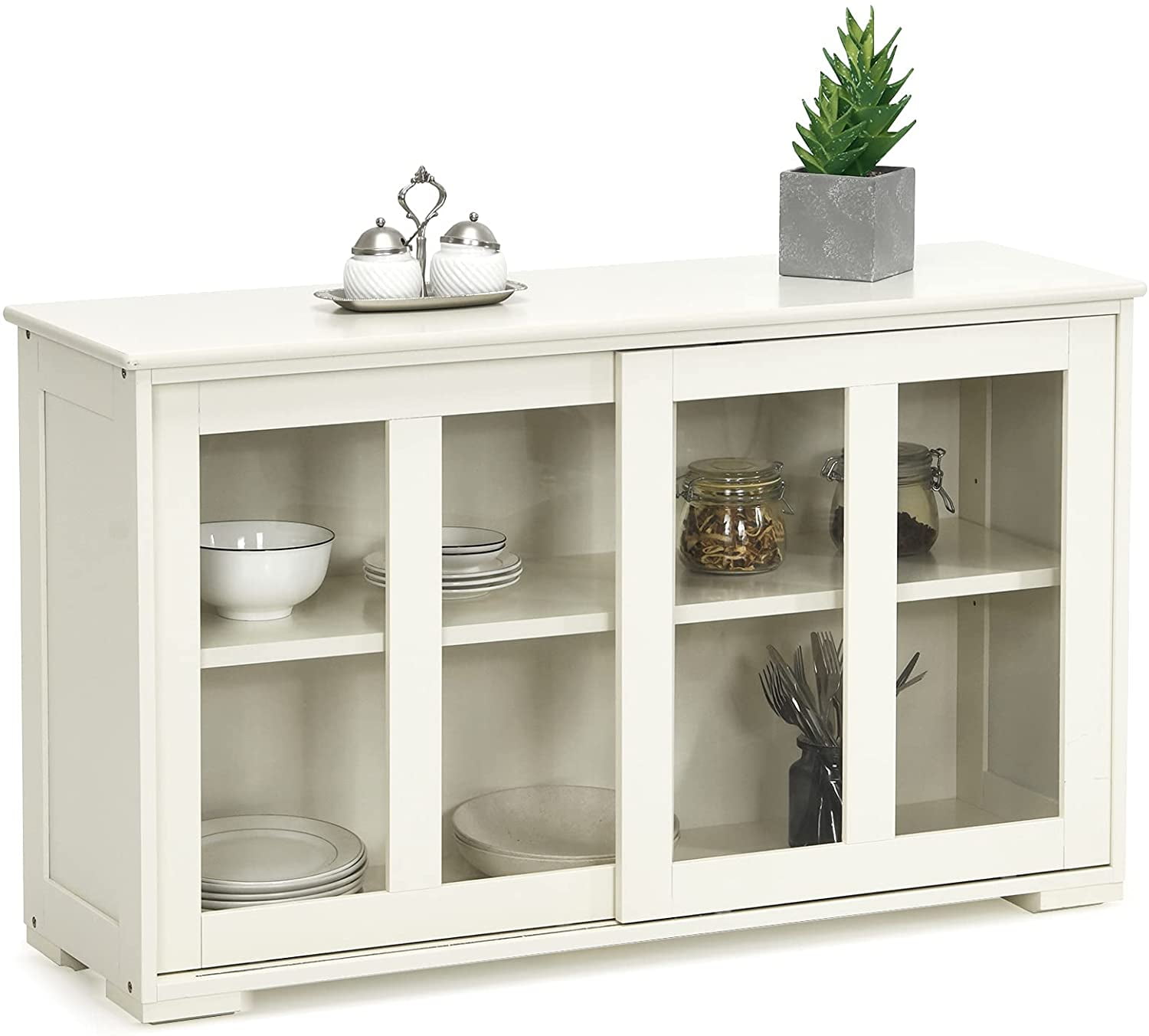 DORTALA Sideboard Buffet Storage Cabinet, Storage Sideboard w/ 2 ...