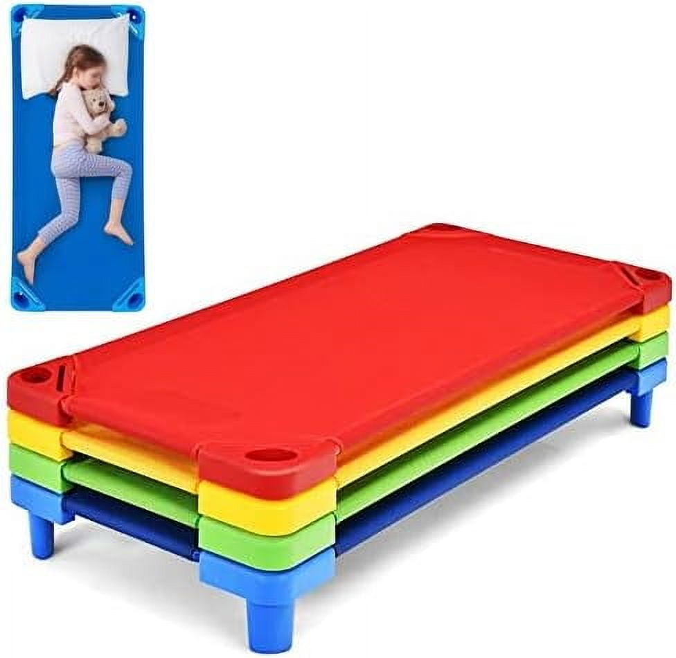 DORTALA Toddler Daycare Cots, Pack of 4, Stackable Sleeping Cots for ...