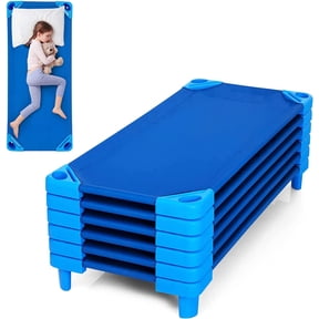 Costway 6 Pack Stackable Daycare Cots with Easy Lift Corners Heavy-Duty ...