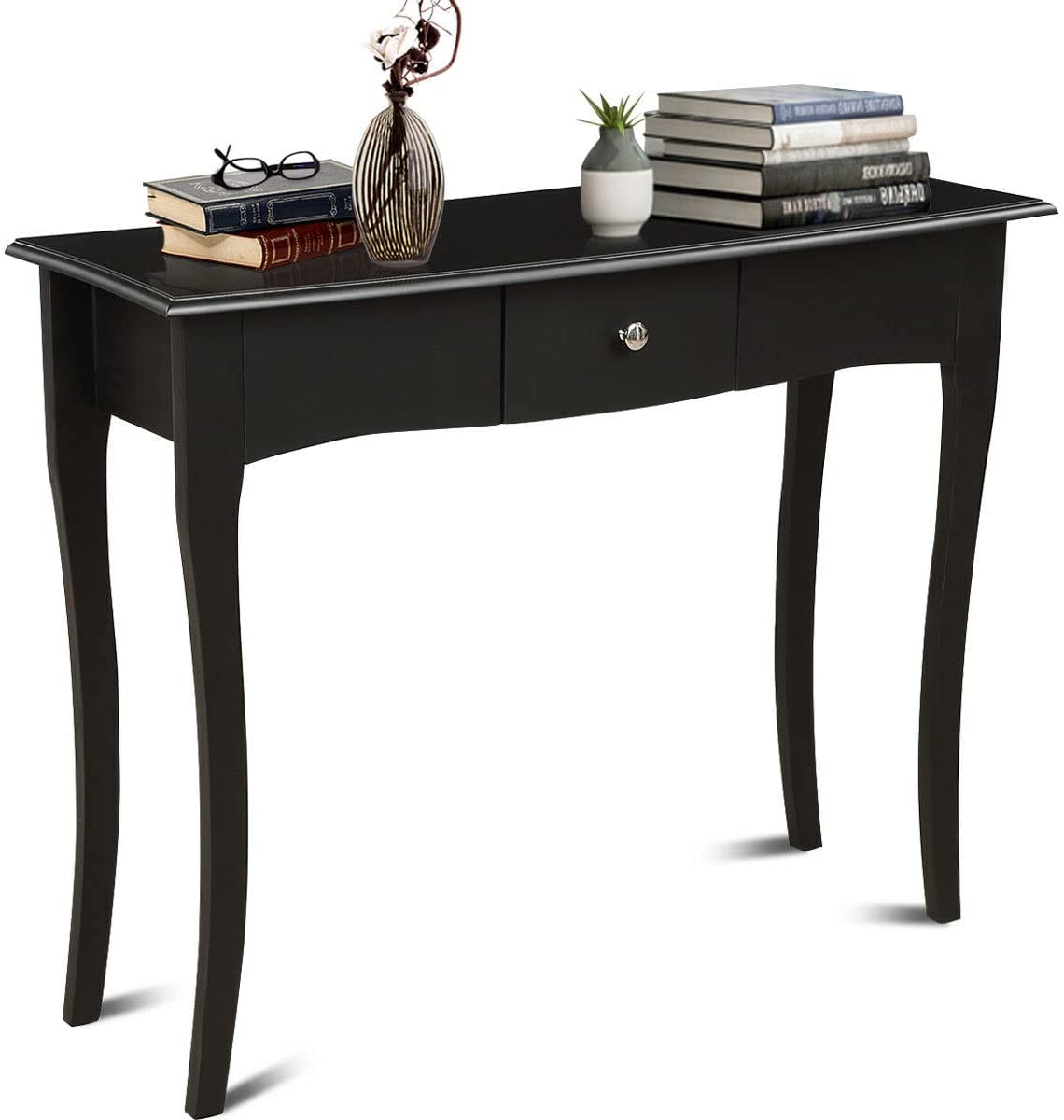 DORTALA Wooden Console Table, Entryway Side Sofa Accent Table with ...