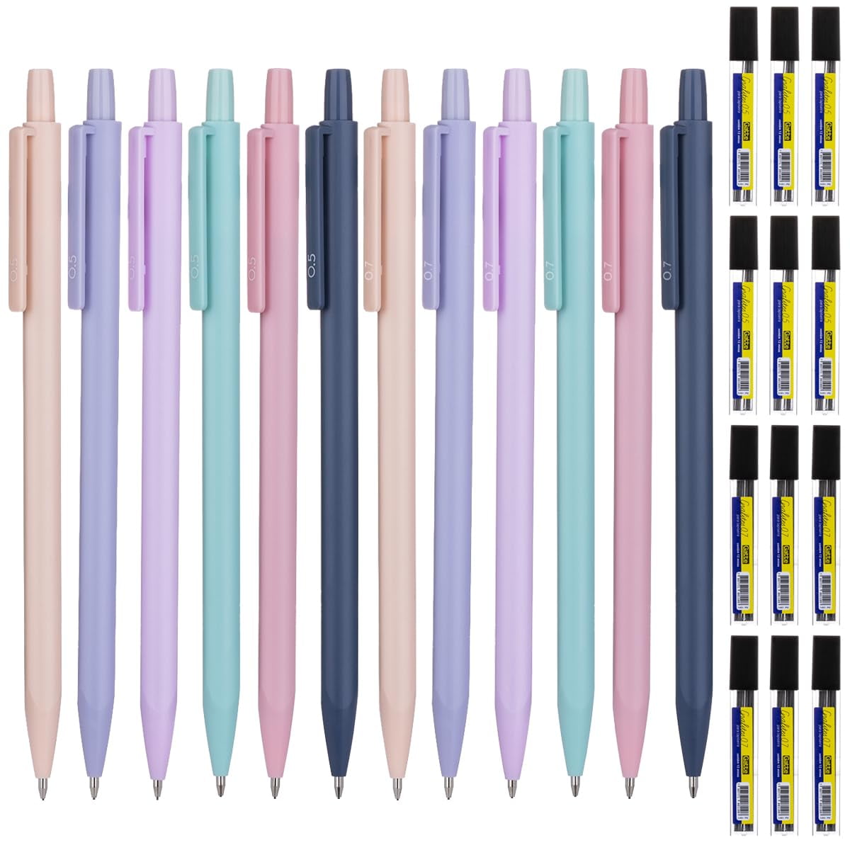 DOSEWART Mechanical Pencil Set with 12PCS Pastel Mechanical Pencils 0.5 ...