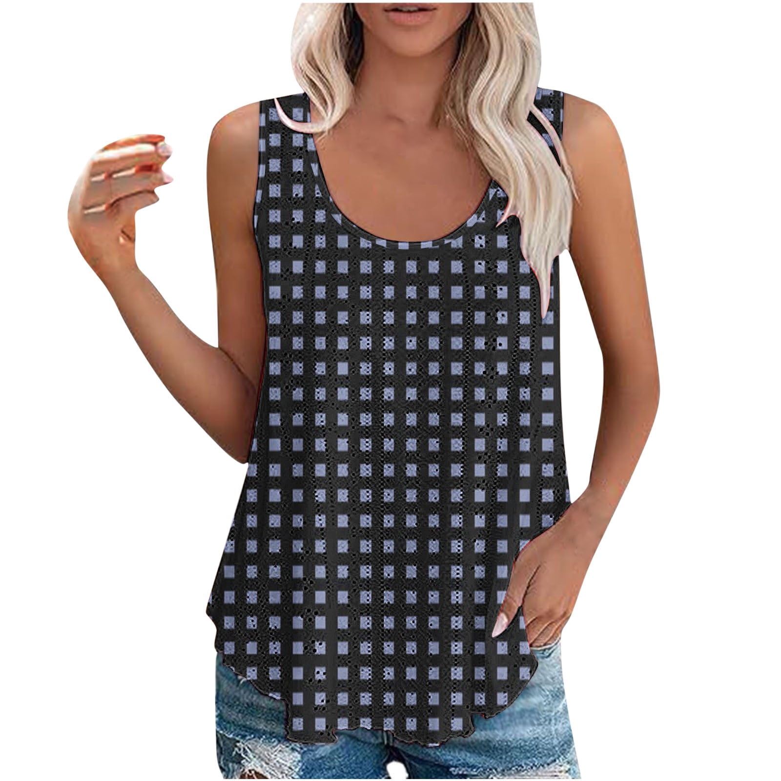 DOSUKRAI Eyelet Tank Tops for Women Y2k,Womens Summer Tops 2024 Tank ...