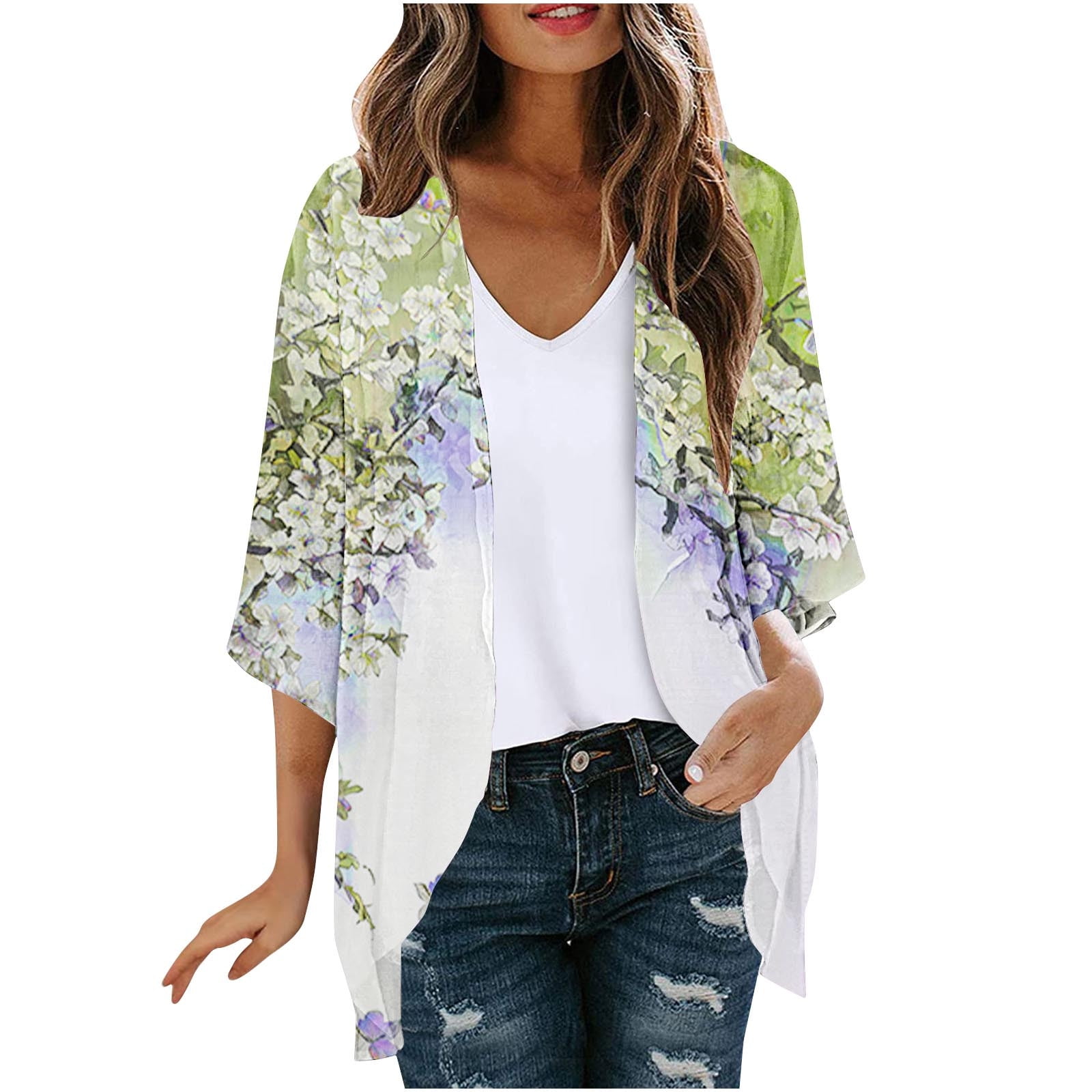 DOSUKRAI Open Cardigans for Women，Kimono Cardigans for Women Summer ...