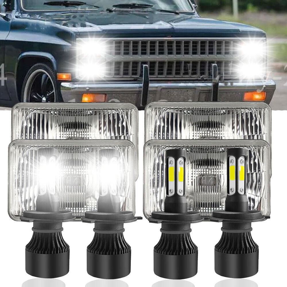 DOT 4x6" LED Headlights Hi/Lo Beam DRL Fit Chevy C10 Pickup truck 1981 ...