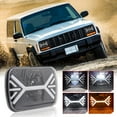 DOT 5X7" 7X6" LED Headlight Turn signal DRL Projector Compatible with ...