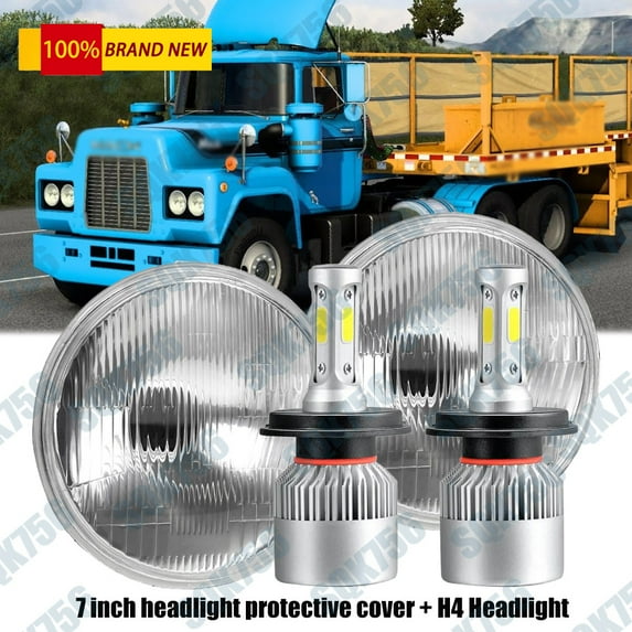 DOT 7''Inch Round LED Headlights Sealed Hi/Lo Beam with DRL For Mack R ...