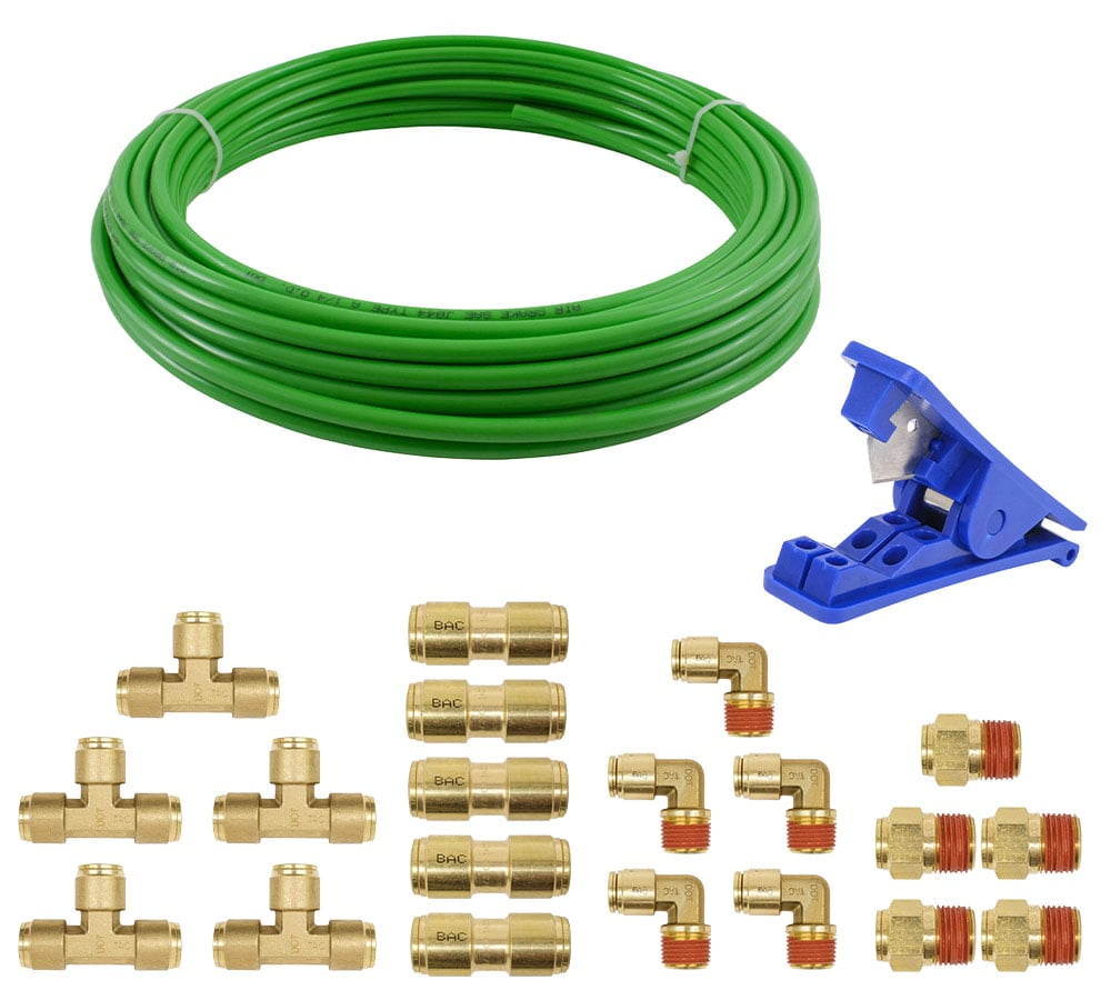 DOT Air Brake Fitting & Tool Kit – 1/2" Push-Lock Union Tee, Brass ...