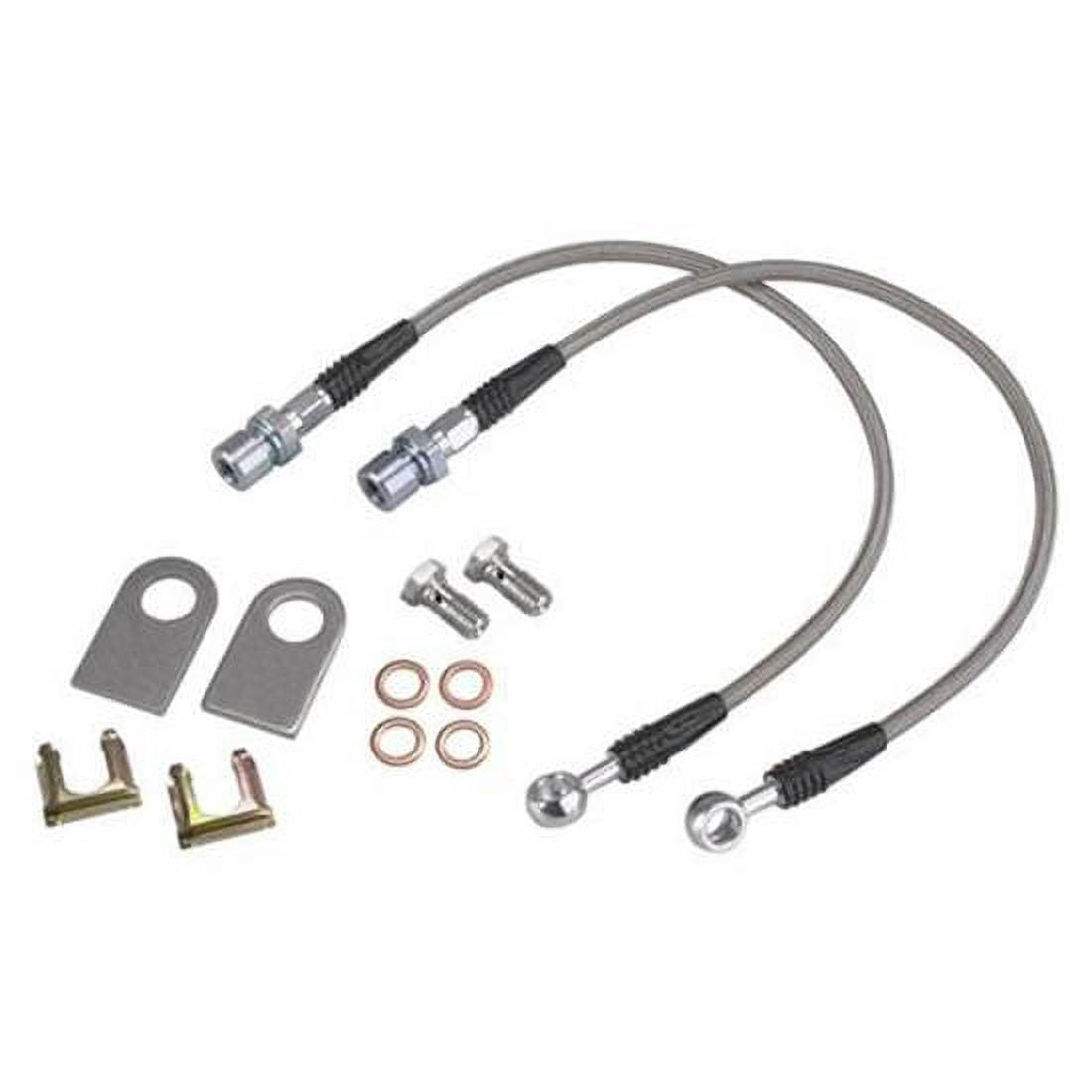 DOT Approved Braided Stainless Brake Hoses, 69-77 GM, 7/16-20, Abrasion ...