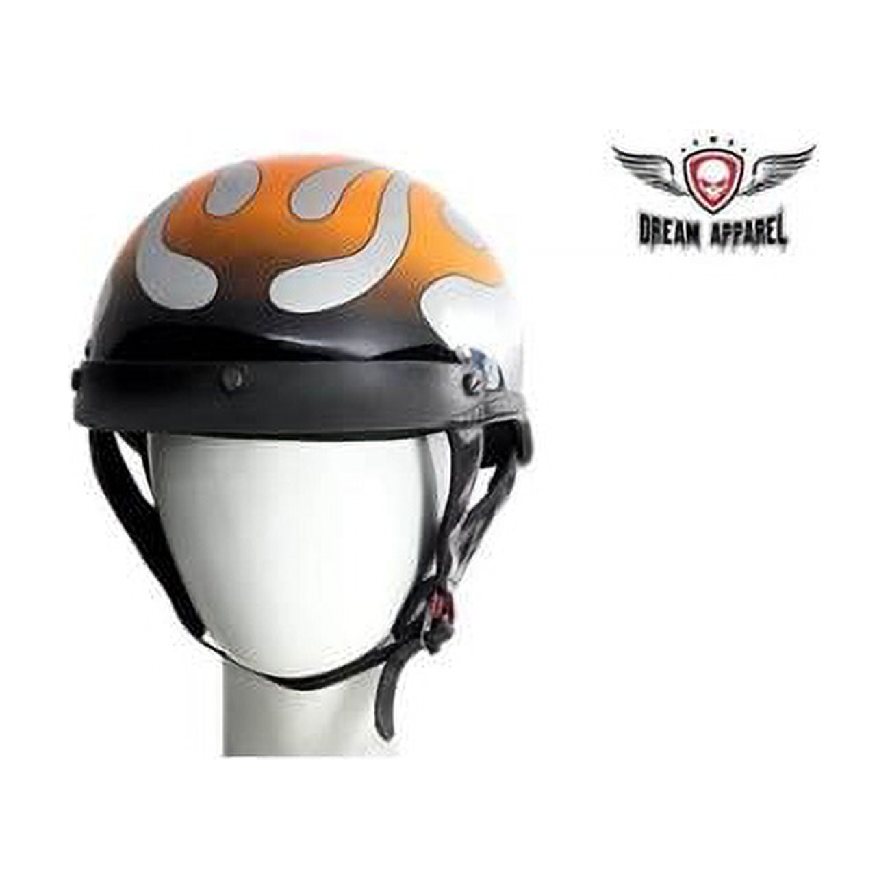 DOT Approved Chrome Motorcycle Helmet with Flames Graphic - Small ...