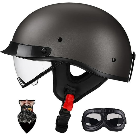 DOT-Approved Motorcycle Half Helmet with ABS Shell, EPS Liner, Quick ...